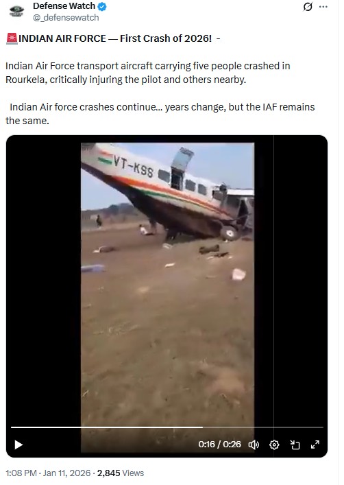 Fact Check: IAF Jet Crash In Rourkela? No, Video Shared With False Claim