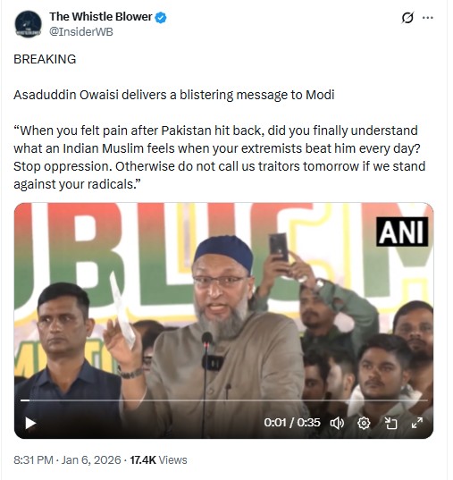 Fact Check: Viral Video Showing Owaisi Threatening Support For Pakistan ...